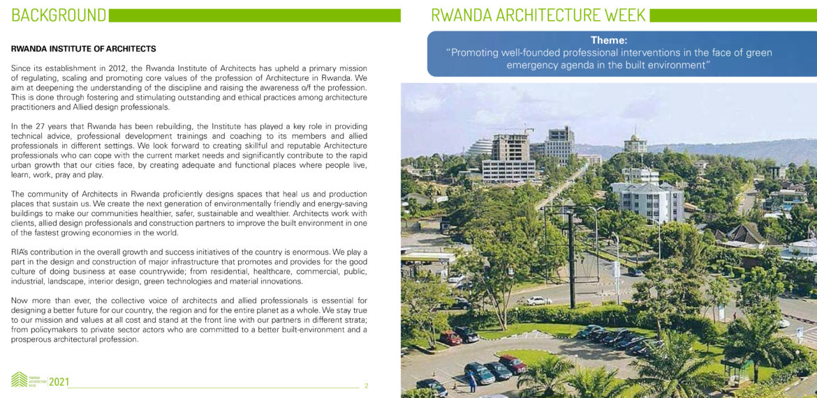 Rwanda Architecture Week Prospectus 2021 – Rwanda Institute of Architects